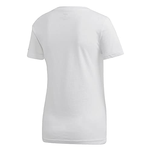 adidas Women's Essentials Brand Tee, White/Black, Medium