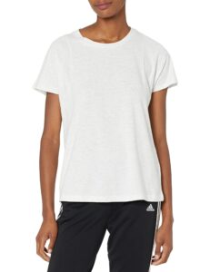 adidas women's id winners tee, white/medium grey heather/solid grey, medium