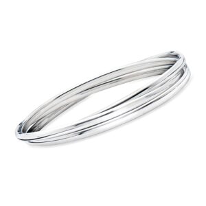 ross-simons italian sterling silver rolling bangle bracelet. 7.5 inches