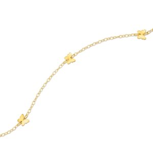 Ross-Simons Italian 14kt Yellow Gold Butterfly Station Anklet. 9 inches