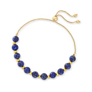 Ross-Simons Lapis and 14kt Yellow Gold Bead Bolo Bracelet