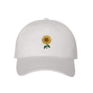 dsy lifestyle sunflower dad hat - white baseball hat - unisex