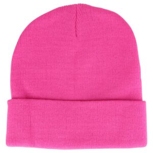 Armycrew High Visibility Neon Color Cuff Long Winter Beanie Hat - Pink