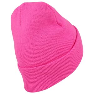 Armycrew High Visibility Neon Color Cuff Long Winter Beanie Hat - Pink