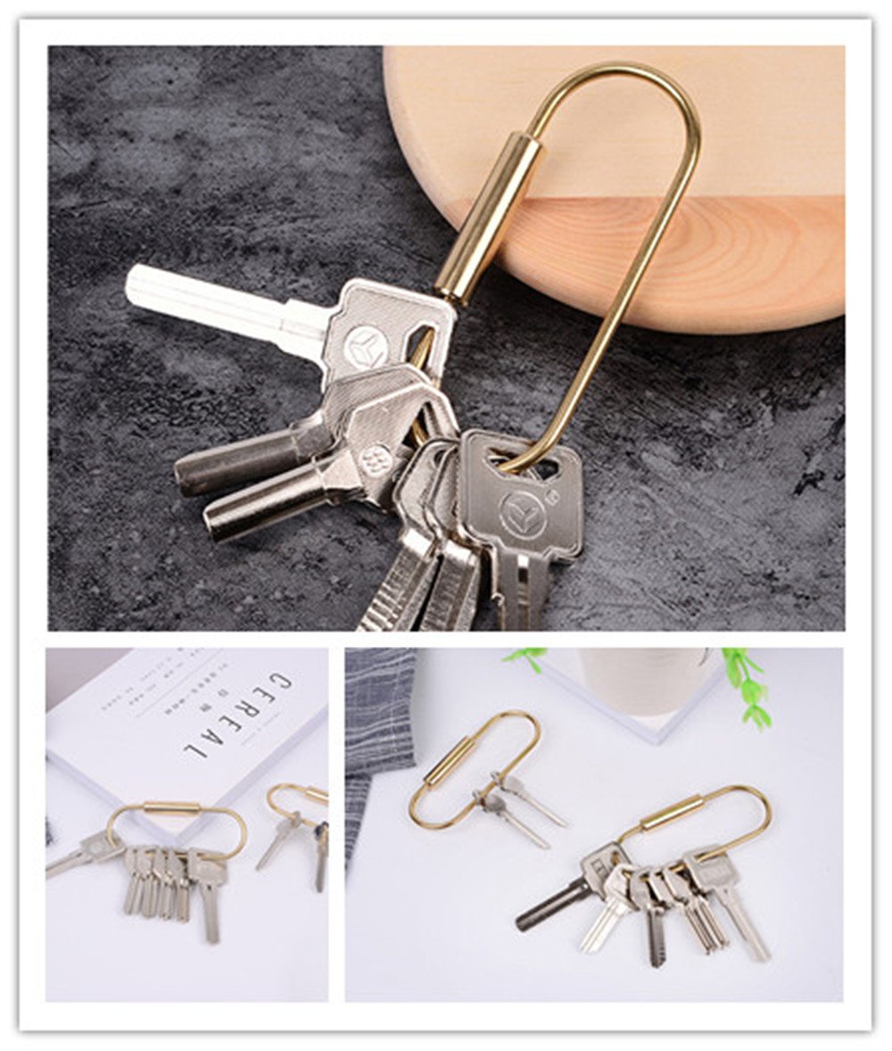 KUNSON Creative Design Brass Screw Lock Key Chain Ring, Beautiful Simple EDC Keychain Hanging Ring Practical Handicrafts