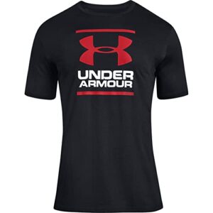 under armour mens global foundation short-sleeve t-shirt , black (001)/red , large