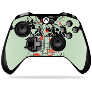 mightyskins skin compatible with microsoft xbox one x controller - twin peaks map | protective, durable, and unique vinyl decal wrap cover | easy to apply, remove, and change styles | made in the usa