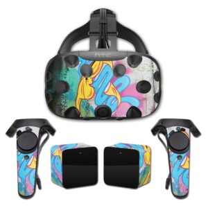 mightyskins skin compatible with htc vive full coverage - twisted wonderland | protective, durable, and unique vinyl decal wrap cover | easy to apply, remove, and change styles | made in the usa