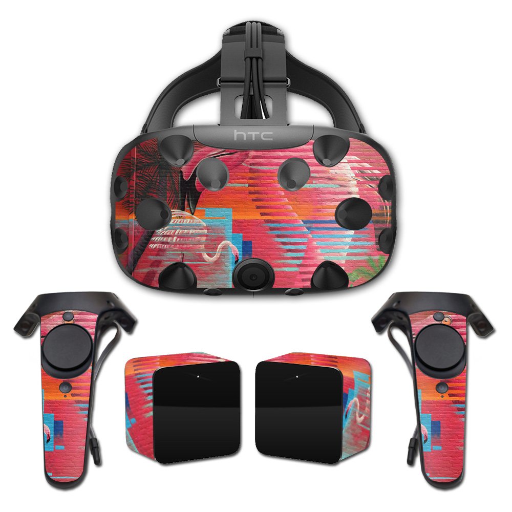 MightySkins Skin Compatible with HTC Vive Full Coverage - Flamboyant Flamingos | Protective, Durable, and Unique Vinyl Decal wrap Cover | Easy to Apply, Remove, and Change Styles | Made in The USA