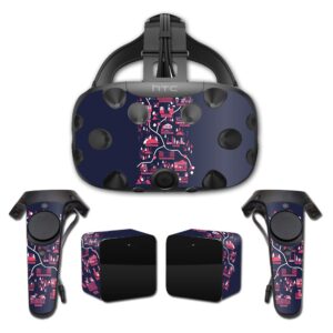 mightyskins skin compatible with htc vive full coverage - zombie apocalypse map | protective, durable, and unique vinyl decal wrap cover | easy to apply, remove, and change styles | made in the usa