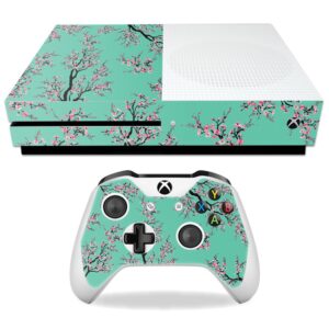 mightyskins skin compatible with microsoft xbox one s - cherry blossom tree | protective, durable, and unique vinyl decal wrap cover | easy to apply, remove, and change styles | made in the usa