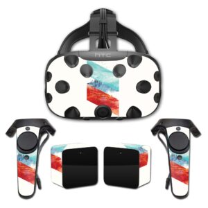 mightyskins skin compatible with htc vive full coverage - mountain stripes | protective, durable, and unique vinyl decal wrap cover | easy to apply, remove, and change styles | made in the usa