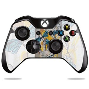 mightyskins skin compatible with microsoft xbox one or one s controller - insane in the brain | protective, durable, and unique vinyl wrap cover | easy to apply, remove | made in the usa