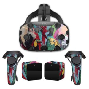 mightyskins skin compatible with htc vive full coverage - parrot paradise | protective, durable, and unique vinyl decal wrap cover | easy to apply, remove, and change styles | made in the usa