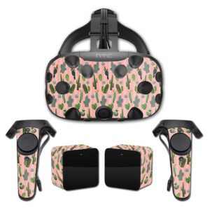 mightyskins skin compatible with htc vive full coverage - cactus garden | protective, durable, and unique vinyl decal wrap cover | easy to apply, remove, and change styles | made in the usa