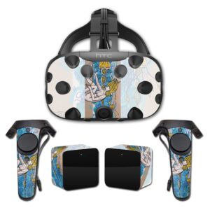 mightyskins skin compatible with htc vive full coverage - fall into place | protective, durable, and unique vinyl decal wrap cover | easy to apply, remove, and change styles | made in the usa