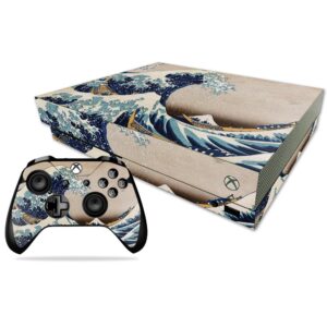 mightyskins skin compatible with microsoft xbox one x - great wave of kanagawa | protective, durable, and unique vinyl decal wrap cover | easy to apply, remove, and change styles | made in the usa