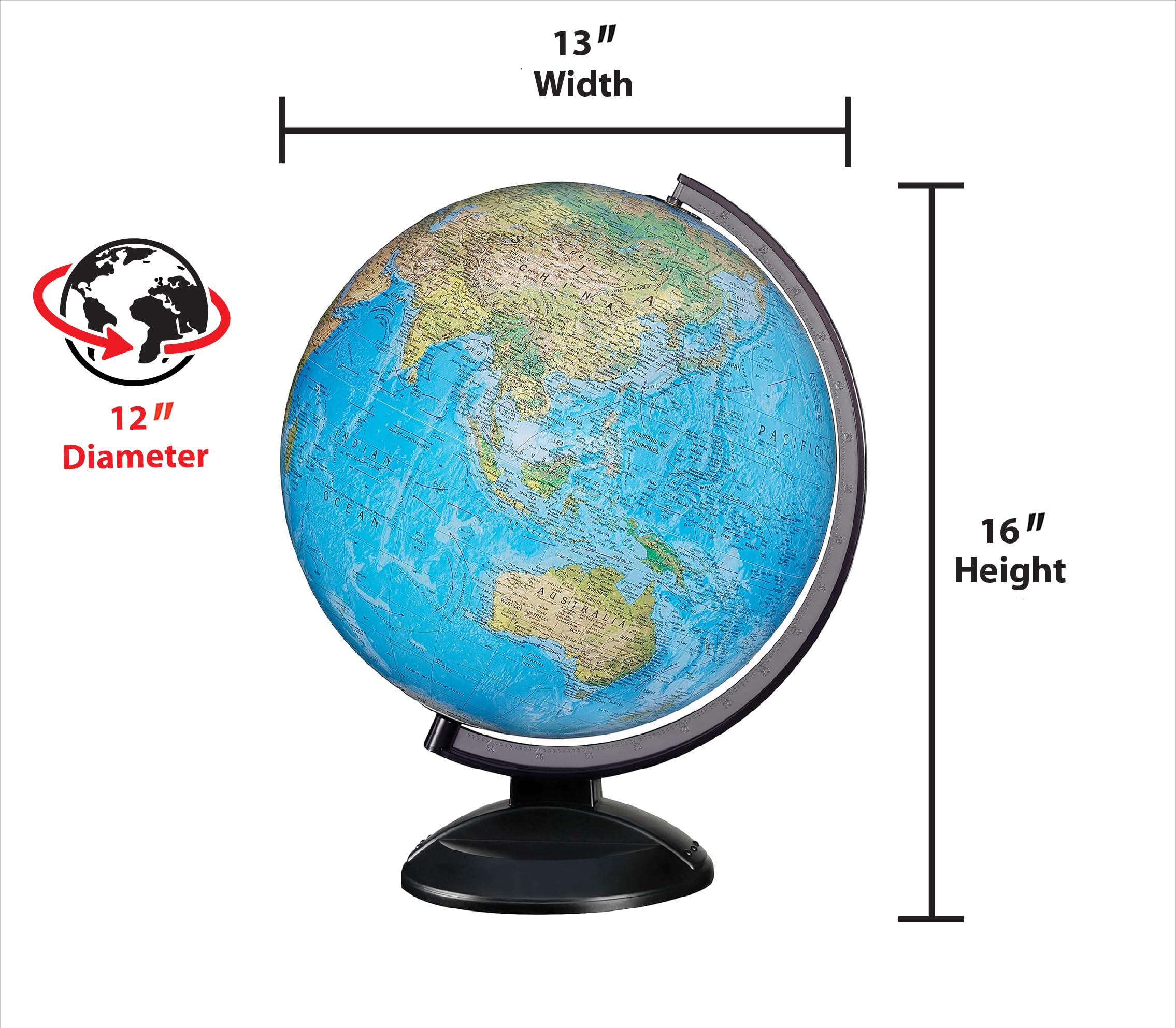 Replogle 12" RTA -Ready to Assemble World Globe (30cm diameter) blue