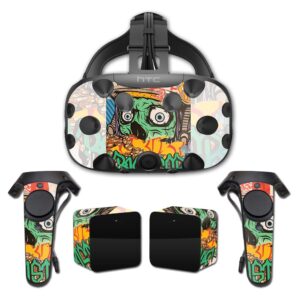 mightyskins skin compatible with htc vive full coverage - zombie attack | protective, durable, and unique vinyl decal wrap cover | easy to apply, remove, and change styles | made in the usa