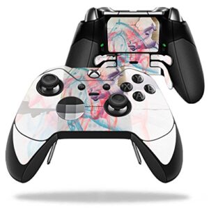 mightyskins skin compatible with microsoft xbox one elite controller - damaged horses | protective, durable, and unique vinyl wrap cover | easy to apply, remove, and change styles | made in the usa