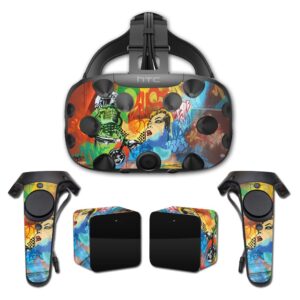 mightyskins skin compatible with htc vive full coverage - skeleton takeover | protective, durable, and unique vinyl decal wrap cover | easy to apply, remove, and change styles | made in the usa