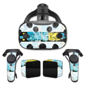 mightyskins skin compatible with htc vive full coverage - blue vision | protective, durable, and unique vinyl decal wrap cover | easy to apply, remove, and change styles | made in the usa