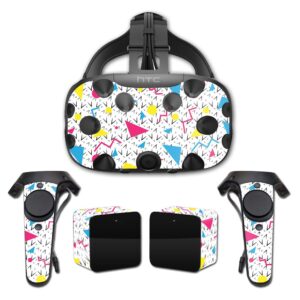 mightyskins skin compatible with htc vive full coverage - 90s fun | protective, durable, and unique vinyl decal wrap cover | easy to apply, remove, and change styles | made in the usa