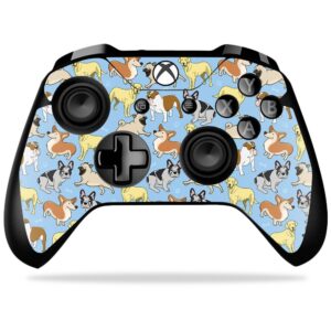 mightyskins skin compatible with microsoft xbox one x controller - puppy party | protective, durable, and unique vinyl decal wrap cover | easy to apply, remove, and change styles | made in the usa