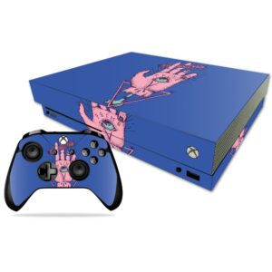 mightyskins skin compatible with microsoft xbox one x - god of skate | protective, durable, and unique vinyl decal wrap cover | easy to apply, remove, and change styles | made in the usa