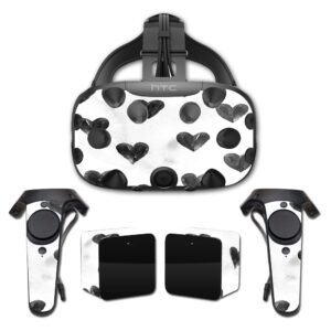 mightyskins skin compatible with htc vive full coverage - ink hearts | protective, durable, and unique vinyl decal wrap cover | easy to apply, remove, and change styles | made in the usa