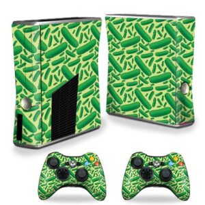 mightyskins skin compatible with x-box 360 xbox 360 s console - pickles | protective, durable, and unique vinyl decal wrap cover | easy to apply, remove, and change styles | made in the usa