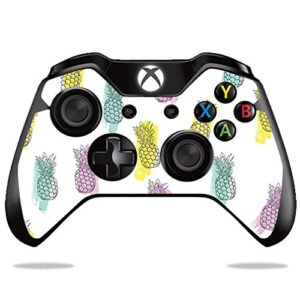 mightyskins skin compatible with microsoft xbox one or one s controller - funky pineapples | protective, durable, and unique vinyl wrap cover | easy to apply, remove | made in the usa