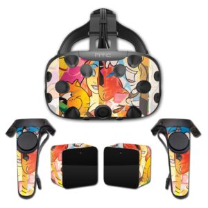 mightyskins skin compatible with htc vive full coverage - cartoon smiles | protective, durable, and unique vinyl decal wrap cover | easy to apply, remove, and change styles | made in the usa