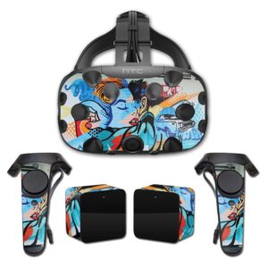 mightyskins skin compatible with htc vive full coverage - old school romance | protective, durable, and unique vinyl decal wrap cover | easy to apply, remove, and change styles | made in the usa