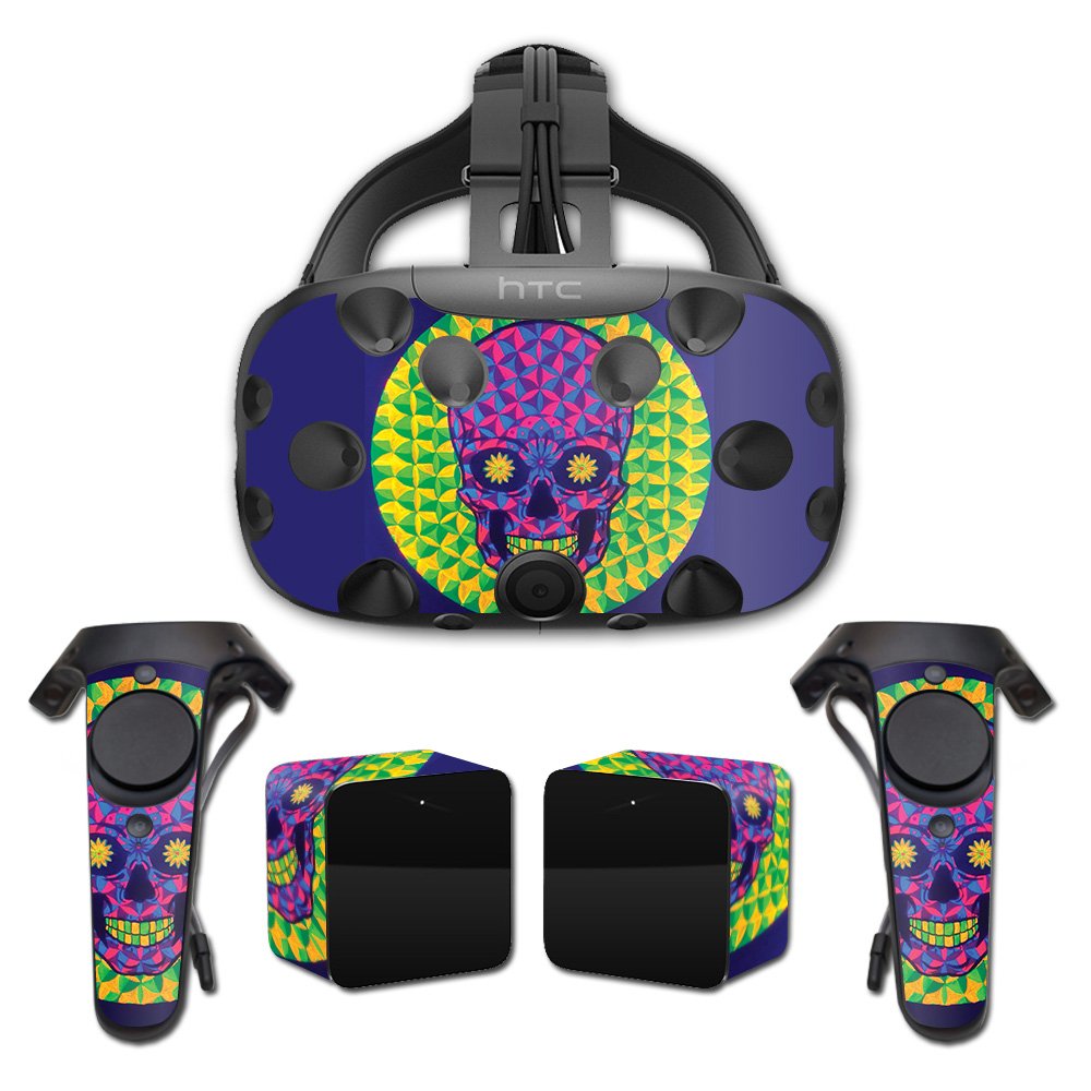 MightySkins Skin Compatible with HTC Vive Full Coverage - Happy Skull | Protective, Durable, and Unique Vinyl Decal wrap Cover | Easy to Apply, Remove, and Change Styles | Made in The USA