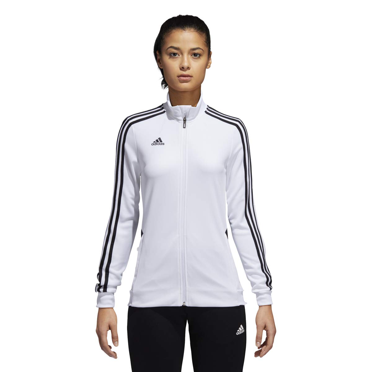 adidas Women’s Alphaskin Tiro Training Jacket, White/Black, X-Small