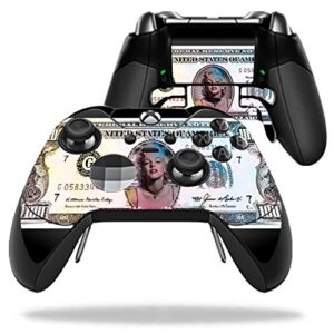 mightyskins skin compatible with microsoft xbox one elite controller - monroe currency | protective, durable, and unique vinyl wrap cover | easy to apply, remove, and change styles | made in the usa