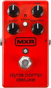 mxr dyna comp deluxe compressor guitar effects pedal , red