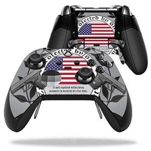 mightyskins skin compatible with microsoft xbox one elite controller - 2nd amendment | protective, durable, and unique vinyl wrap cover | easy to apply, remove, and change styles | made in the usa