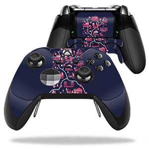 mightyskins skin compatible with microsoft xbox one elite controller - zombie apocalypse map | protective, durable, and unique vinyl wrap cover | easy to apply, remove | made in the usa