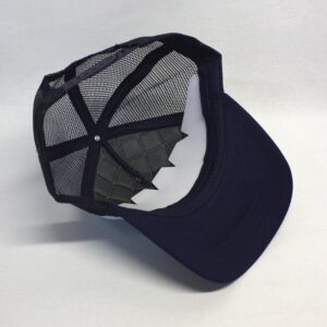 Plain Tone on Tone Cotton Mesh Adjustable Low Profile Baseball Cap Quilt Camo Heather Distressed (Quilt Navy/Lightblue/Navy)