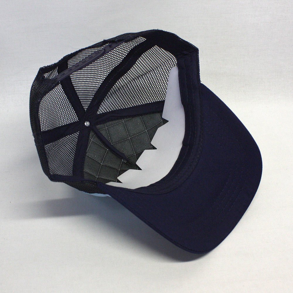 Plain Tone on Tone Cotton Mesh Adjustable Low Profile Baseball Cap Quilt Camo Heather Distressed (Quilt Navy/Lightblue/Navy)