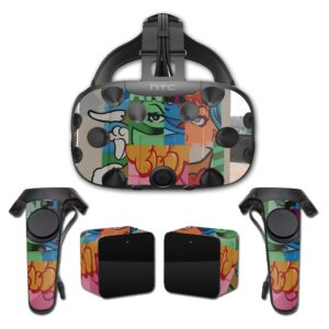 mightyskins skin compatible with htc vive full coverage - danger | protective, durable, and unique vinyl decal wrap cover | easy to apply, remove, and change styles | made in the usa