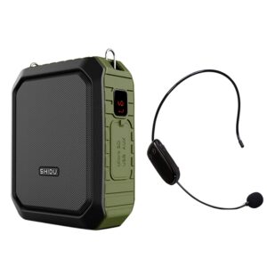 wireless voice amplifier bluetooth teacher microphone 18w waterproof portable voice amplifier headset mic rechargeable voice enhancer personal microphone for classroom outdoors