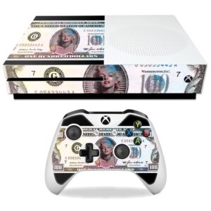 mightyskins skin compatible with microsoft xbox one s - monroe currency | protective, durable, and unique vinyl decal wrap cover | easy to apply, remove, and change styles | made in the usa