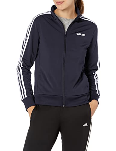 adidas Women’s Essentials 3-stripes Tricot Track Jacket, Legend Ink/White, X-Small