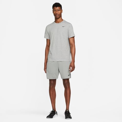 Nike Men's Dry Tee Drifit Cotton Crew Solid, Carbon Heather/White, Medium