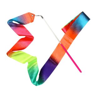 AITIME 10 Pieces 2 Meters Gym Gymnastics Dance Ribbons,Rainbow Dancer Ribbons with Twirling Wands for Kids Dancing,CE and EN71 Approved, Starry Sky Colors