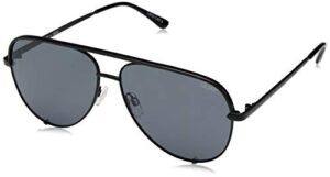 quay - sunglasses for men & women, polarized aviator lenses with uv protection, oversized sunglasses (high key extra large, black)