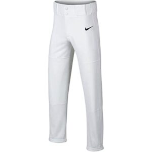 nike boys core open hem pants l white | black